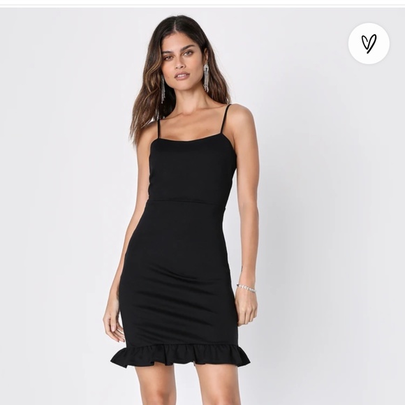 Hello Molly | Dresses | Black Bodycon Ruffled Dress | Poshmark